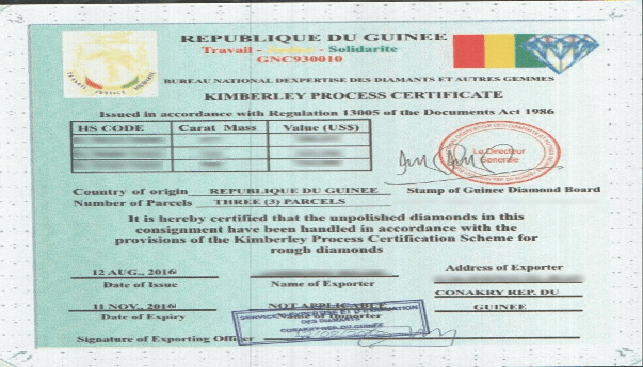 KP Warns Of Fake Kp Diamond Certificate From Guinea