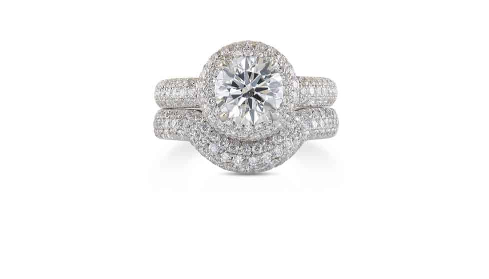 Two_diamond_rings_diamond_halo - Israeli Diamond Industry